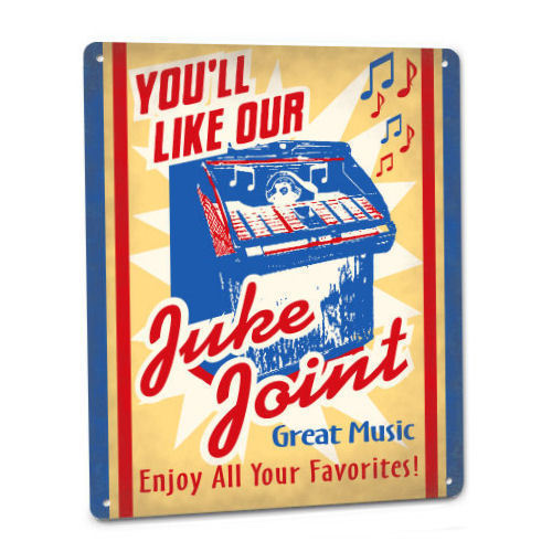 Juke Joint Retro Metal Sign Box Jukebox 45 rpm CD Digital Diner Cafe ...