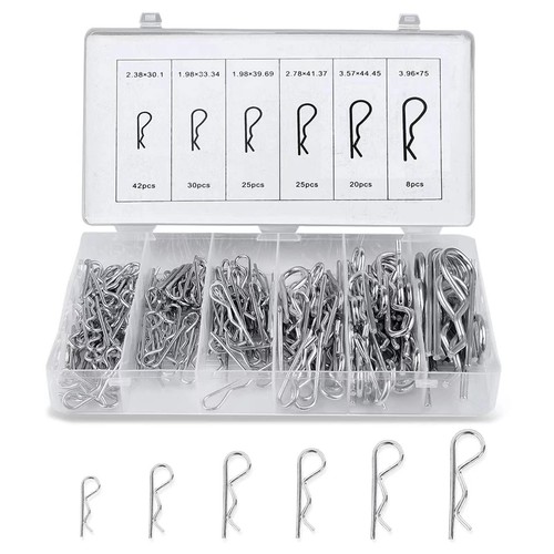 Cotter Pin Assortment Kit, 150PCS 6 Sizes Hair Pin R Clips Assortment ...