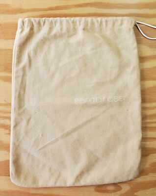 Sergio Rossi Dust Bag Beige Flannel 13.5x10.5 Storage Travel Protection ...