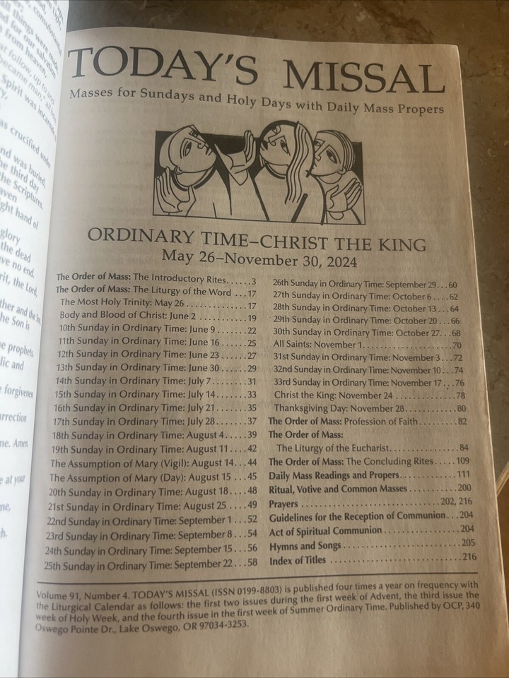 Ordinary Time - Christ the King Today's Missal May 26- Nov 30 2024 ...