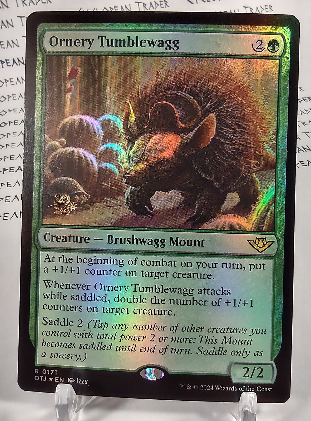 FOIL Prerelease ORNERY TUMBLEWAGG mtg NM Outlaws of Thunder Junction ...
