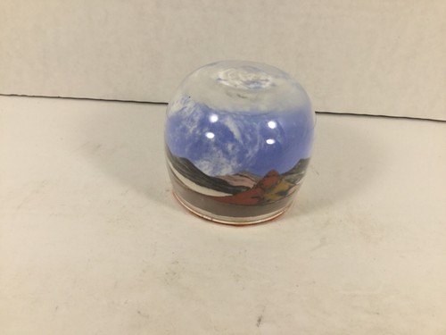 Vintage and SPLENDID Mountain Scene Art Glass Paperweights & Excellent ...