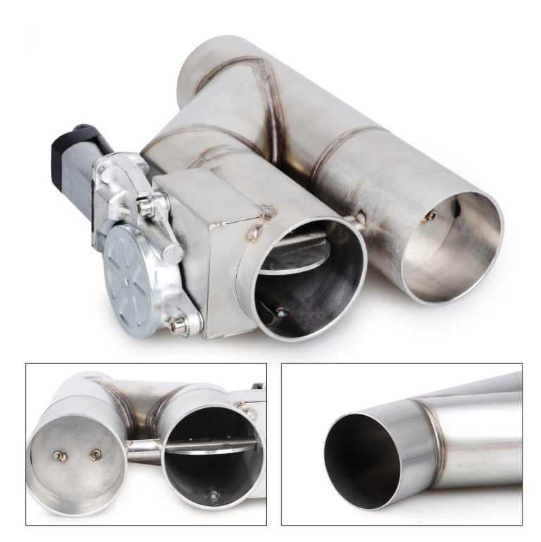 2.5'' Double Electric Exhaust Valve Motor Downpipe Kit Dual-flap Remote ...