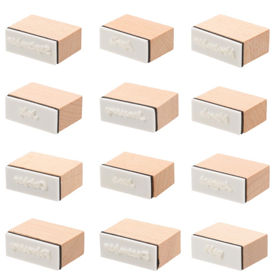 Stamp Set Crafting Multi-function Diy Rubber Stamps Wooden Month Number ...