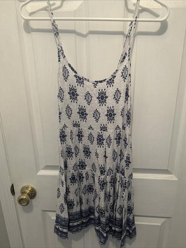 Island Gypsy Boutique Blue and White Sundress Size Medium | eBay