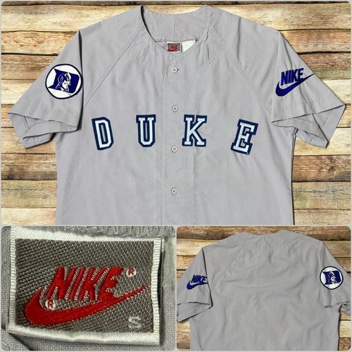 Nike Duke Blue Devils Vintage 90s Baseball Jersey NCAA College Sewn SM ...
