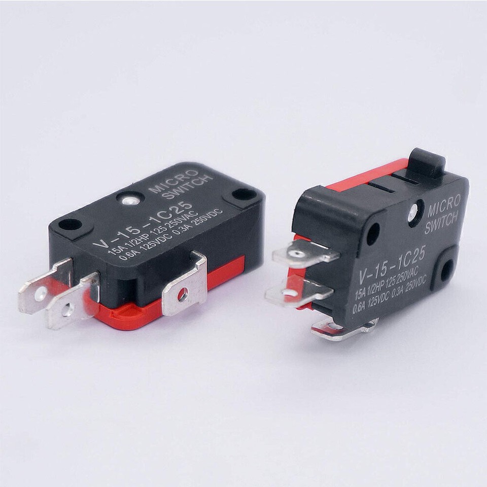 10-100PCS V-15-1C25 Micro Limit Switch SPDT Momentary Snap Button AC ...