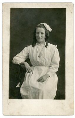 Rppc Real Photo Postcard Studio Portrait of a Girl in White Dress Mary ...