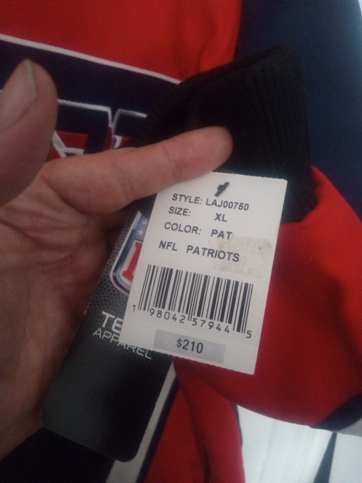 New England Patriots NFL Button Up Jacket Coat New With Tags Mens Size ...