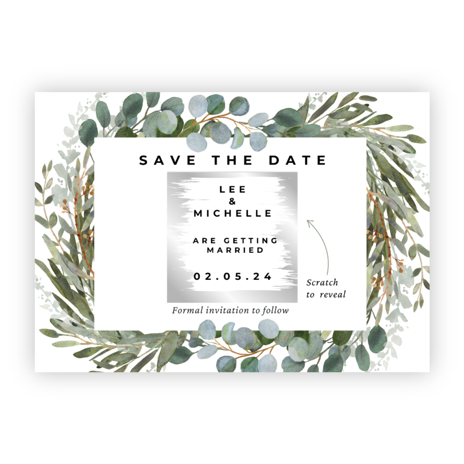 PERSONALISED Save The Date Cards, Wedding Date Reveal, Scratch Cards ...