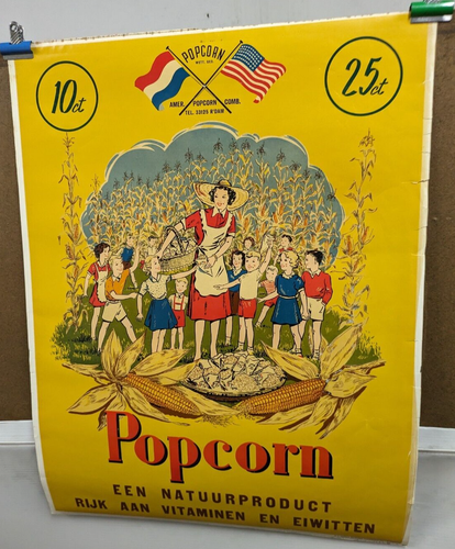 AFFICHE ORIGINALE ANCIENNE POPCORN MAIS ROTTERDAM HOLLANDE | eBay