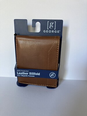 George Brand Brown Leather RFID Wallet New | eBay