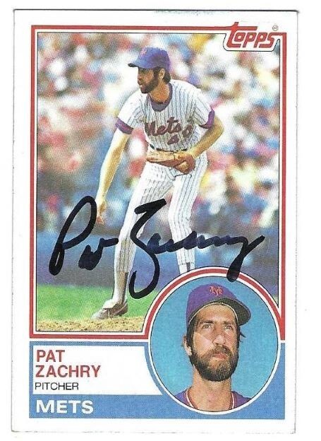 Autographed PAT ZACHRY New York Mets 1983 Topps card #522 w/COA | eBay