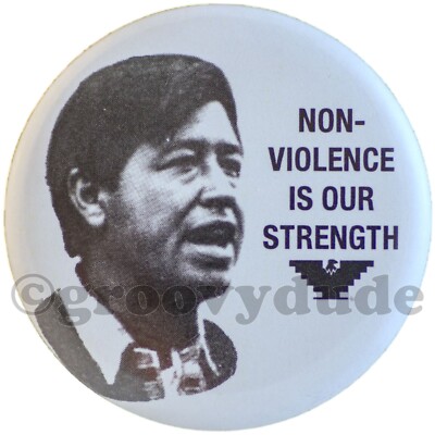 Cesar Chavez Non-Violence Our Strength English UFW Farm Labor Pin ...