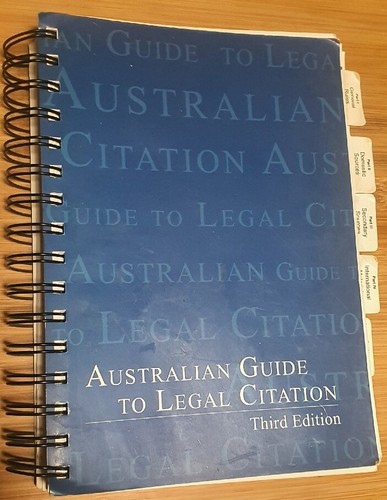 Australian Guide to Legal Citation AGLC 3rd Edition *FREE POSTAGE ...