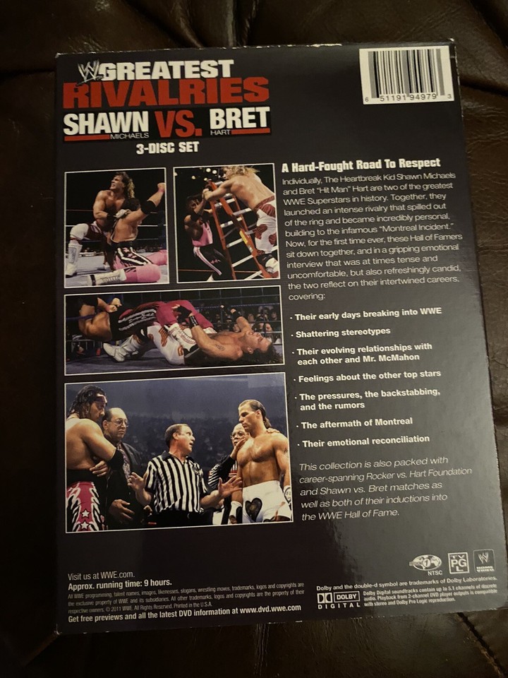 WWEs Greatest Rivalries: Shawn Michaels vs. Bret Hart (DVD, 2011, 3 ...