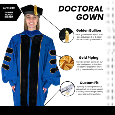 Blue And Gold Graduation Hood