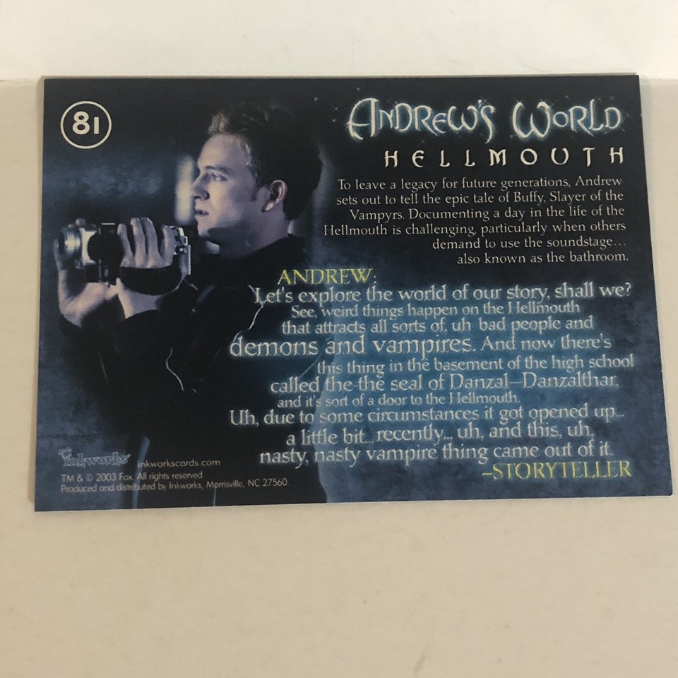 Buffy The Vampire Slayer Trading Card #81 Andrew’s World | eBay
