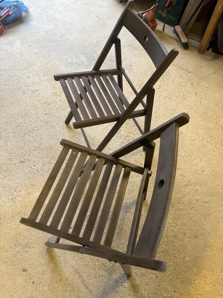 2 x Ikea Terje Folding Chairs - Dark Brown | eBay UK