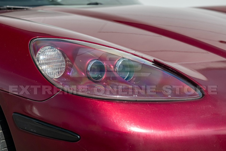 EOS HEADLIGHTS HID LIGHTING PAINTED CRYSTAL RED HOUSING FOR CORVETTE 05 ...