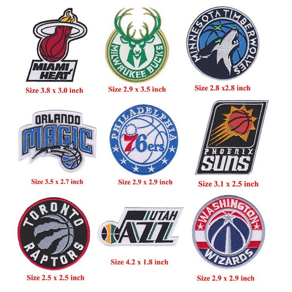 33 pcs NBA National Basketball Association Logo Sew Embroidered Iron On ...