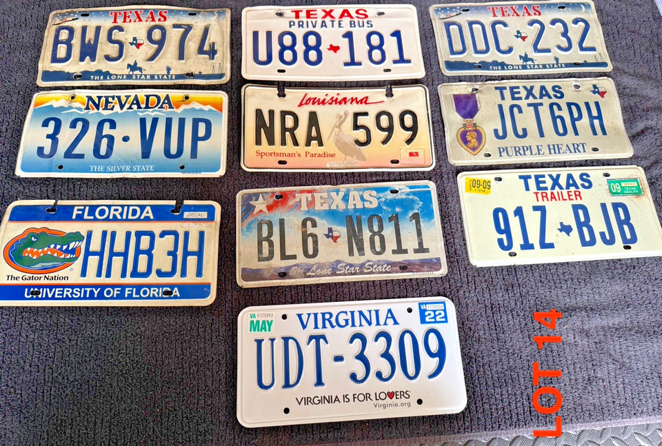 Lots of 10 License Plates – Mixed States & Specialty Tags | eBay