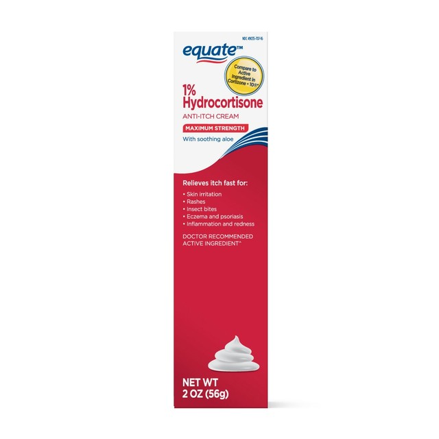 EQUATE Hydrocortisone Cream 1 Intensive Healing Formula Max Strength 2 ...