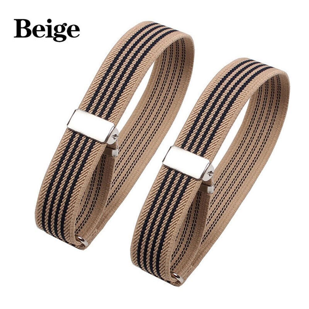 2Pair Unisex Elastic Adjustable Shirt Sleeve Holders Garter Straps Arm ...