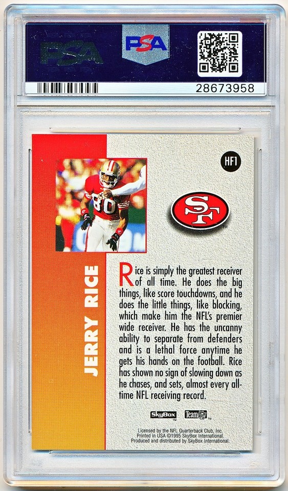 1995 Skybox Impact Jerry Rice Future Hall of Famers #HF1 PSA 9 - POP 2 ...