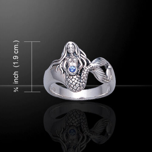 Mermaid 925 Sterling Silver Ring Fine Beach Ocean Sea Jewelry Created ...
