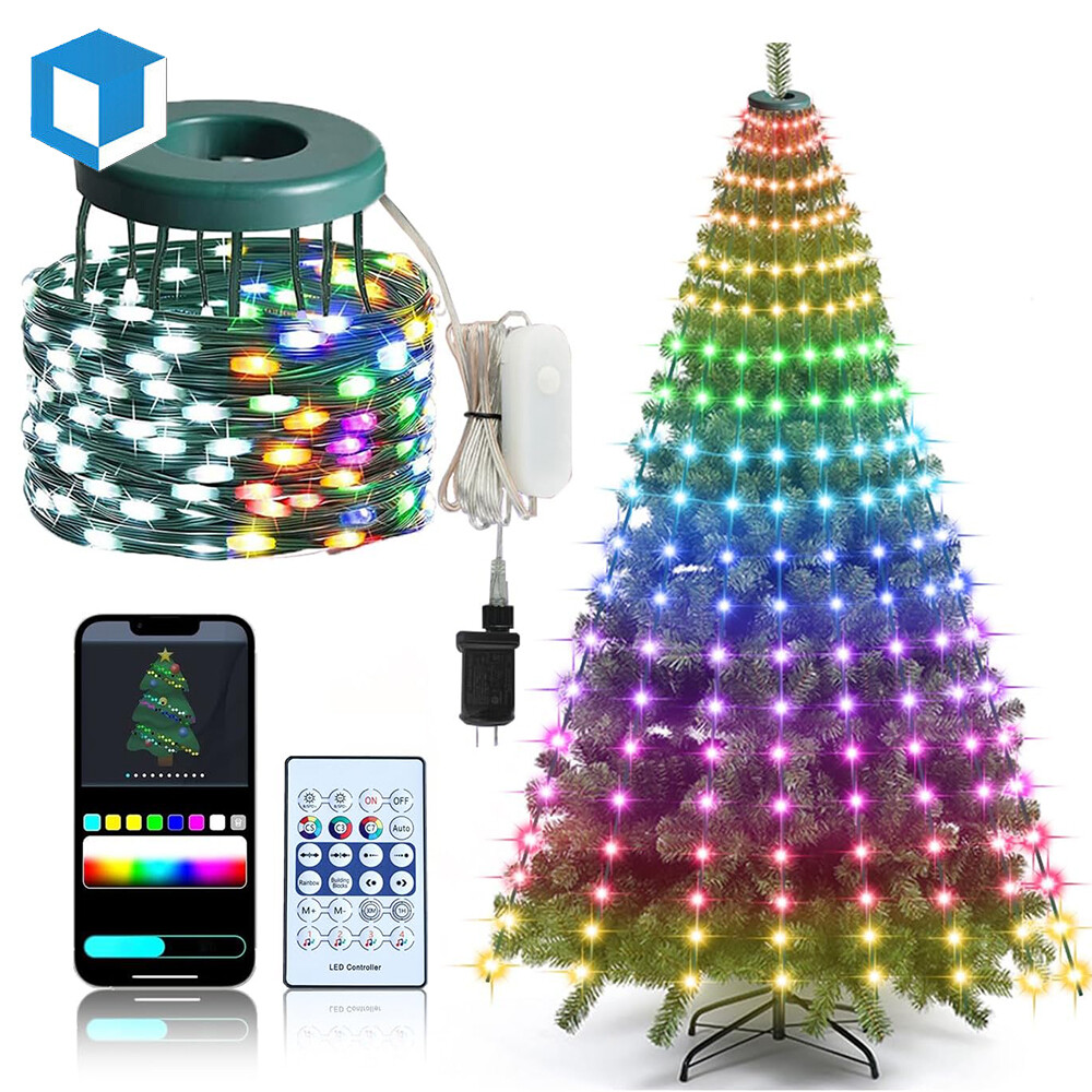 Programmable Christmas Tree Lights Avacube Smart RGB Programmable 6 Ft