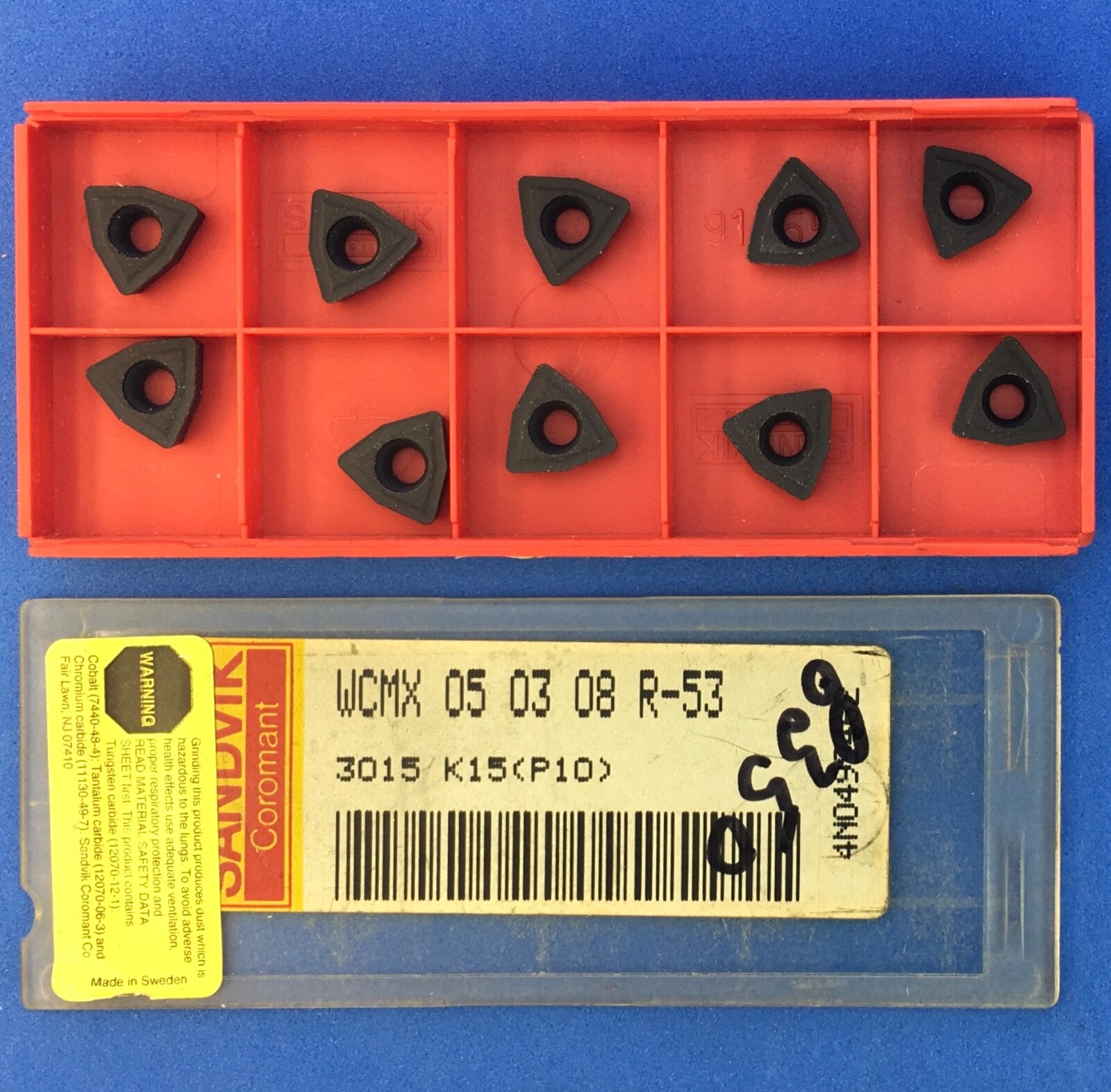 10pc SANDVIK WCMX 05 03 08 R-53 WCMX 050308R-53 Carbide Insert 3015🎯 ...