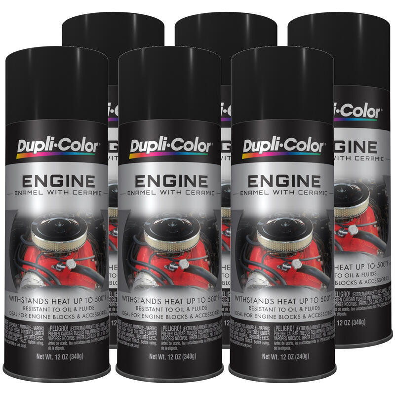 Duplicolor DE1635 (6 Pack), Engine Enamel Paint, Semi-Gloss Black 11oz ...