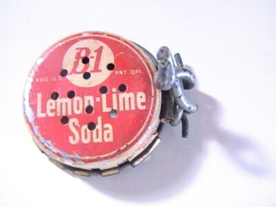 BOTTLE CAP B1 LEMON LIME SODA KORK-N-SEAL DECATUR ILL U.S.A. REUSABLE ...