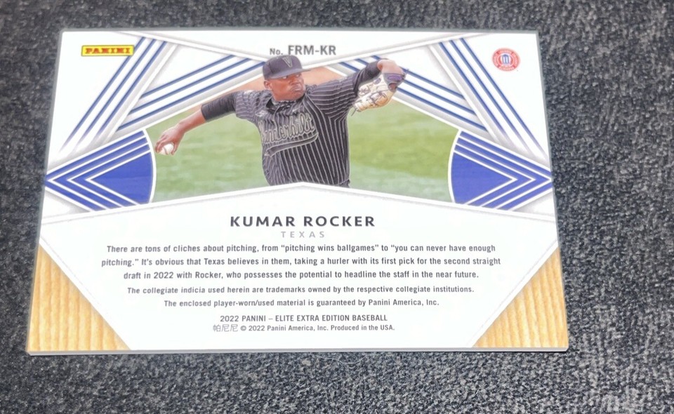 2022 Elite Extra Edition Kumar Rocker Rookie Jersey Card Rangers | eBay