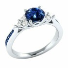 Delicate 2.66Ct Blue Round Cut Simulated CZ Prong Engagement 14K White ...