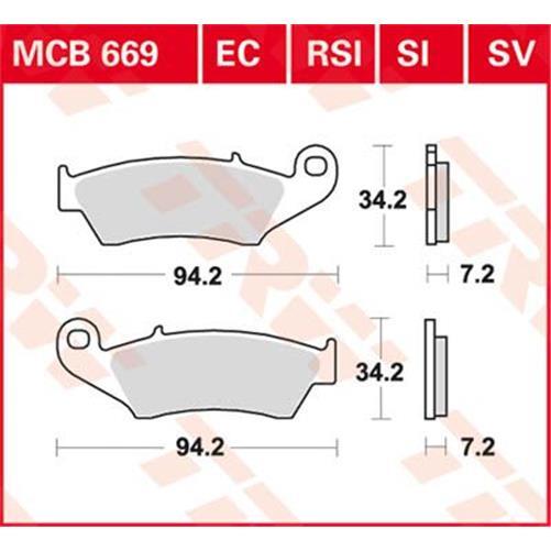 Beta RR 525 2006-2009 TRW SI Series Sindered Off-Road Brake Pads ...