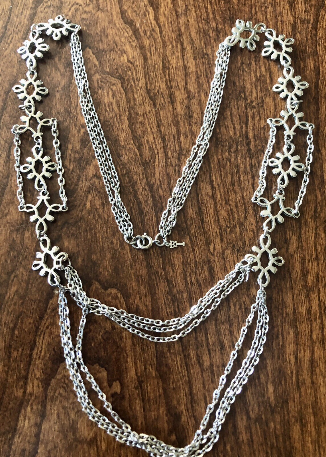 TRIFARI Multi Chain 3 Strand Design Necklace Vintage … - Gem