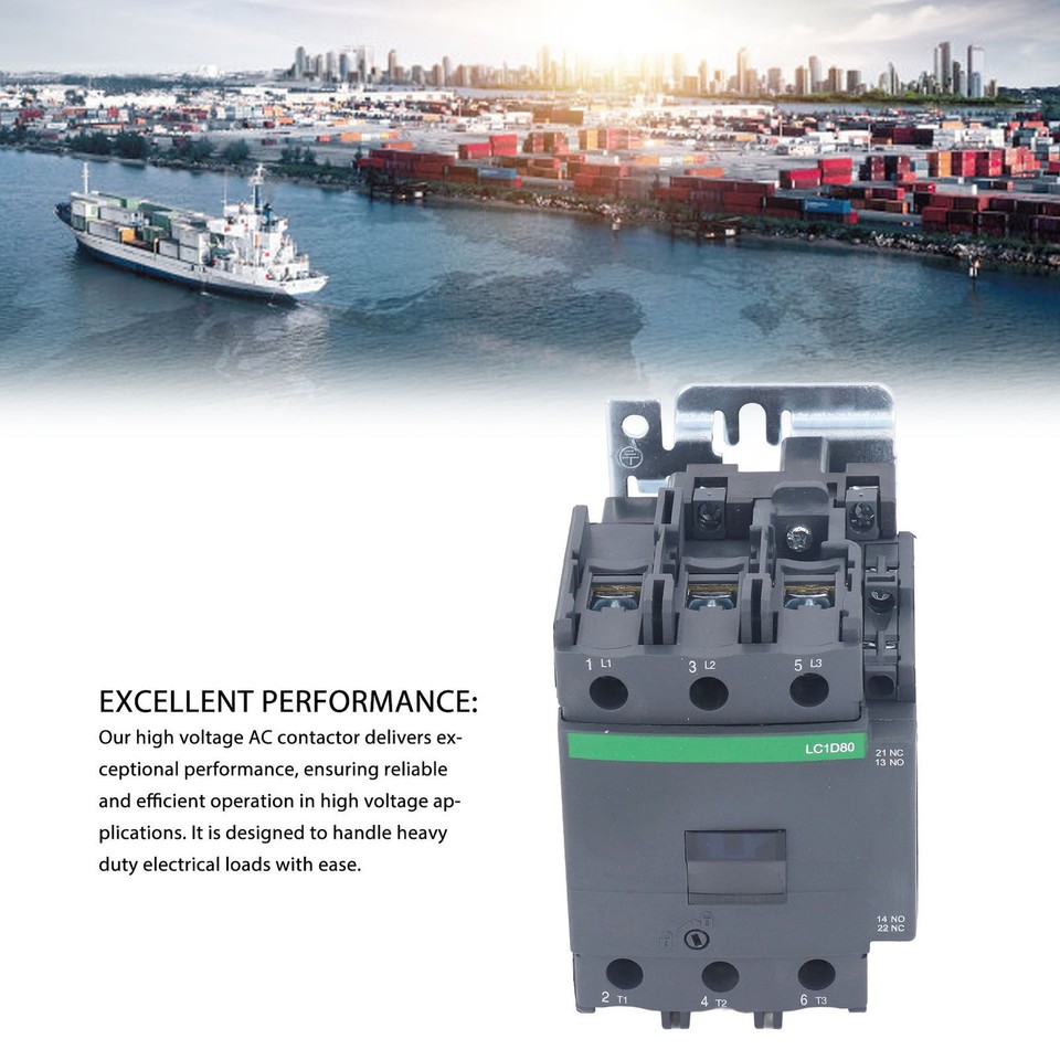 80A AC Contactor 1 Normally Open 1 Normally Closed LC1D80 Industrial ...