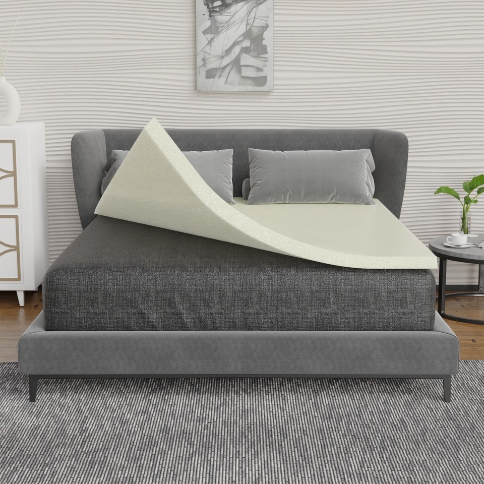 Greaton, 1-Inch High Density Medium Firm Foam Mattress Topper, CertiPUR ...