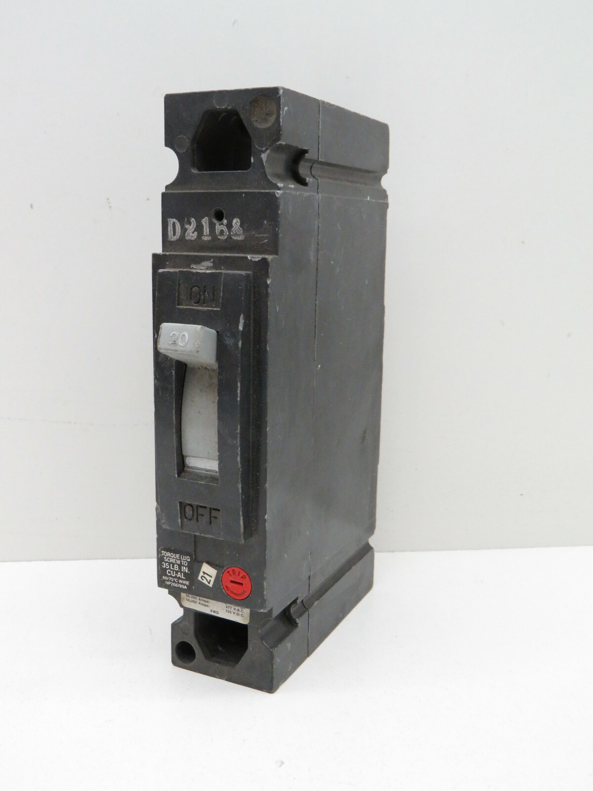 (6-Pack) GE THED113020 20-Amp 1-Pole THED Circuit Breaker 20A 1P 277V ...