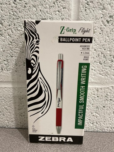 Zebra Z-Grip Flight 1.2mm Bold Point RED Box Of 12 | eBay