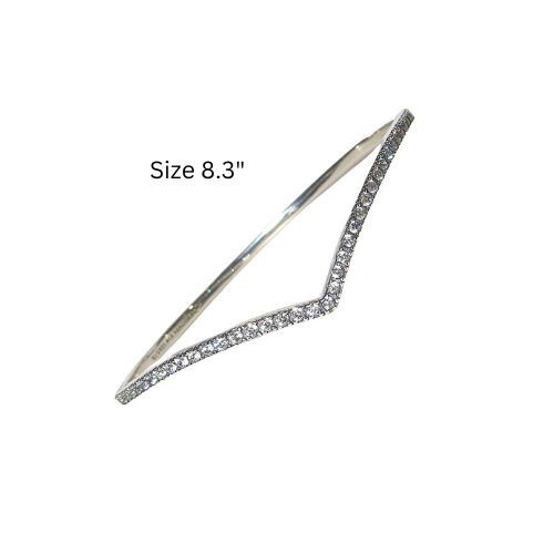 Pandora Sparkling Wishbone Open-hinge Bangle Bracelet… - Gem