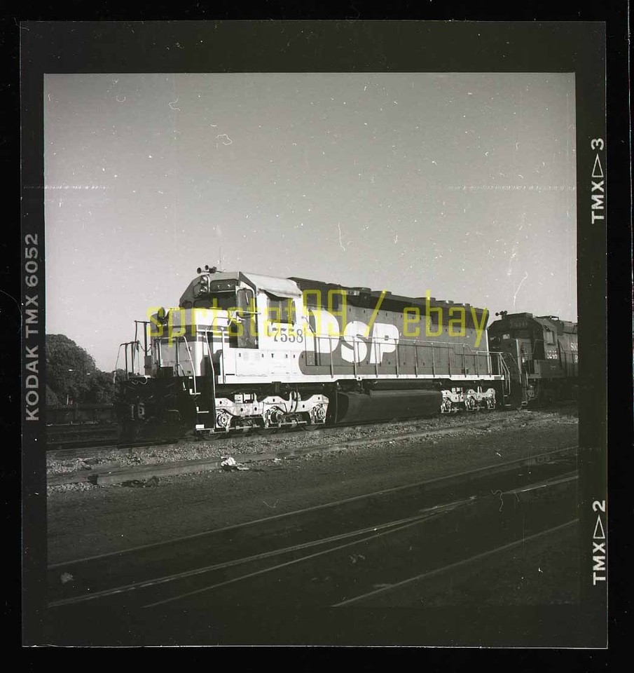 SP Southern Pacific SD45 Engine #7558 @ Dolores Yard CA - Vtg Railroad Negative | eBay