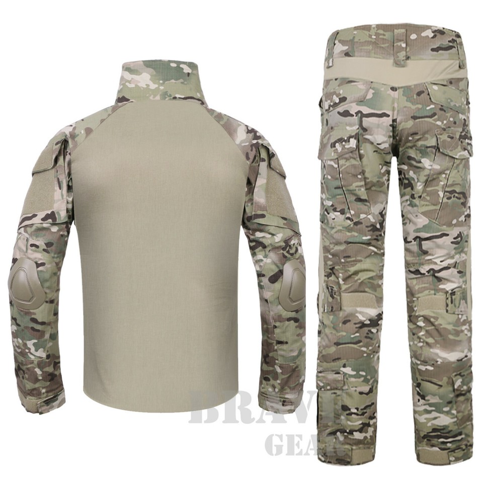 Emerson G2 Combat Shirt & Pants Knee Pads Set Tactical Camo BDU Uniform ...