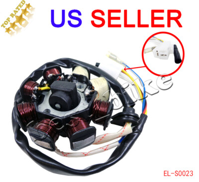 Stator Coil GY6-49cc 50cc Scooter Moped Go Kart ATV Sunl Roketa 8-Coils ...