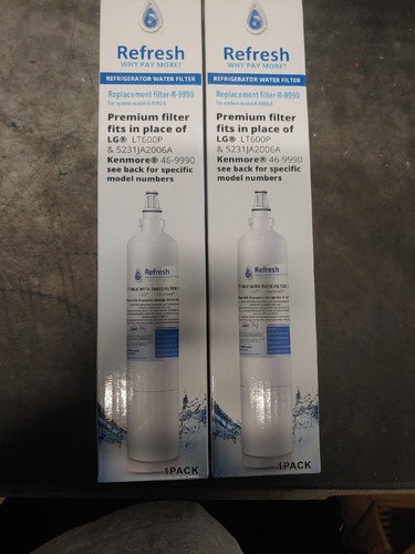 Lot 2 Refresh R-9990 Refrigerator Water Filters Fits LG LT600P Kenmore ...