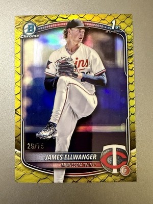 2025 Bowman Draft James Ellwanger 29/75 1st Yellow Reptilian Refractor ...