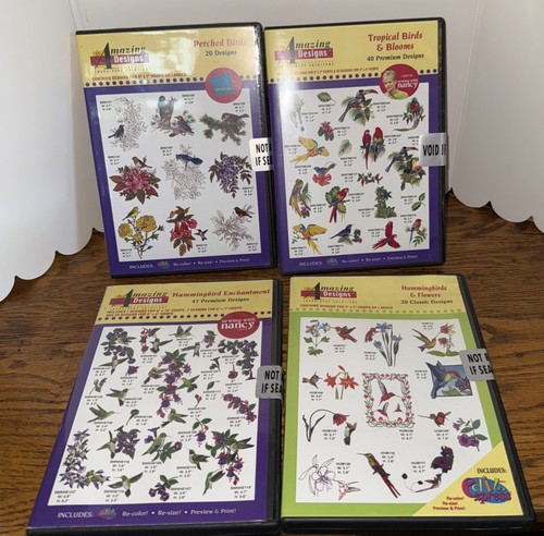 Amazing Designs Machine Embroidery CDs Lot of 4 Birds Nature Spring | eBay