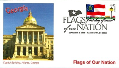 GEORGIA FLAGS OF OUR NATION CAPITOL BUILDING 2008 FLEETWOOD CACHET FDC ...